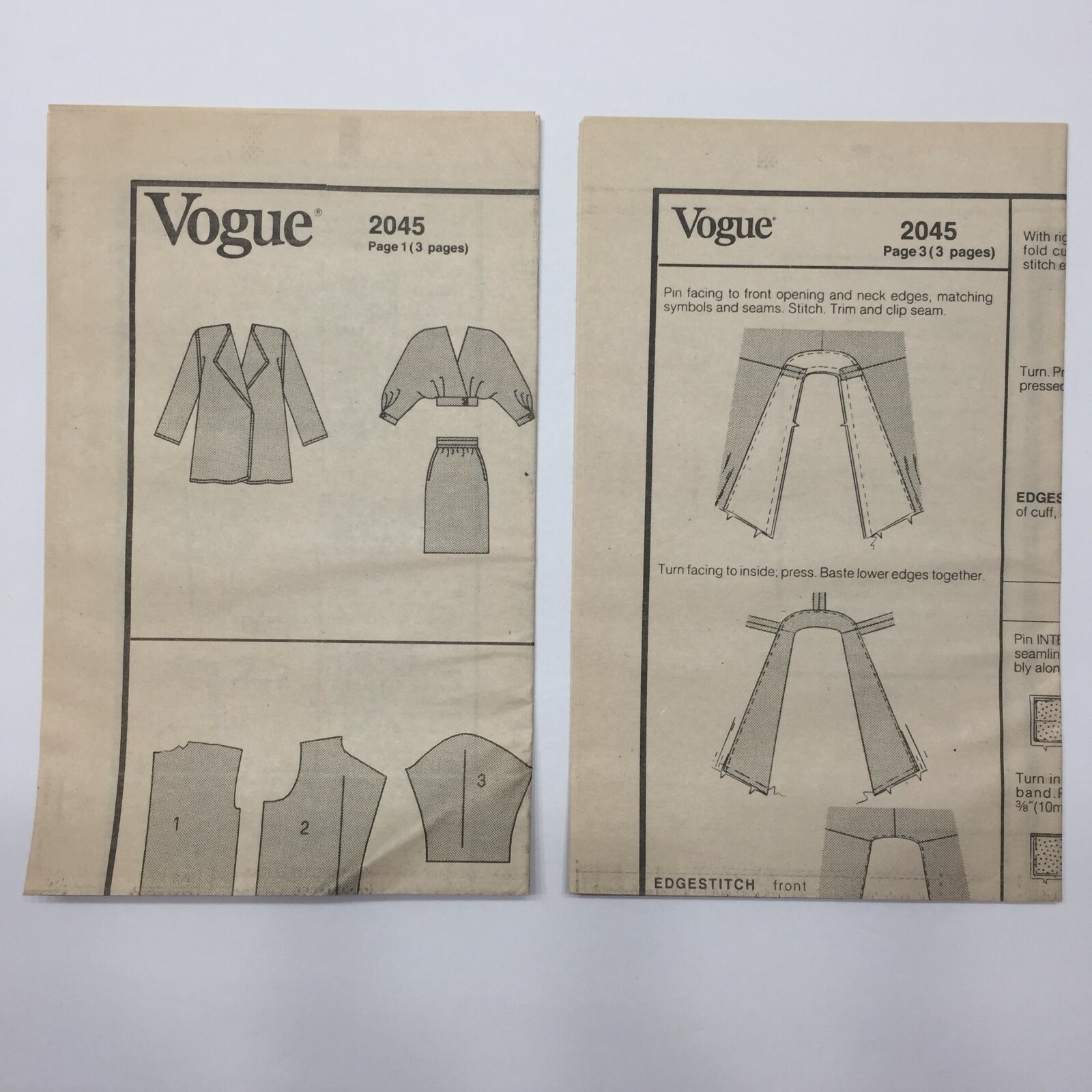 Vintage 80's Emanuel Ungaro Women's 10 Vogue Patterns Paris Original ...