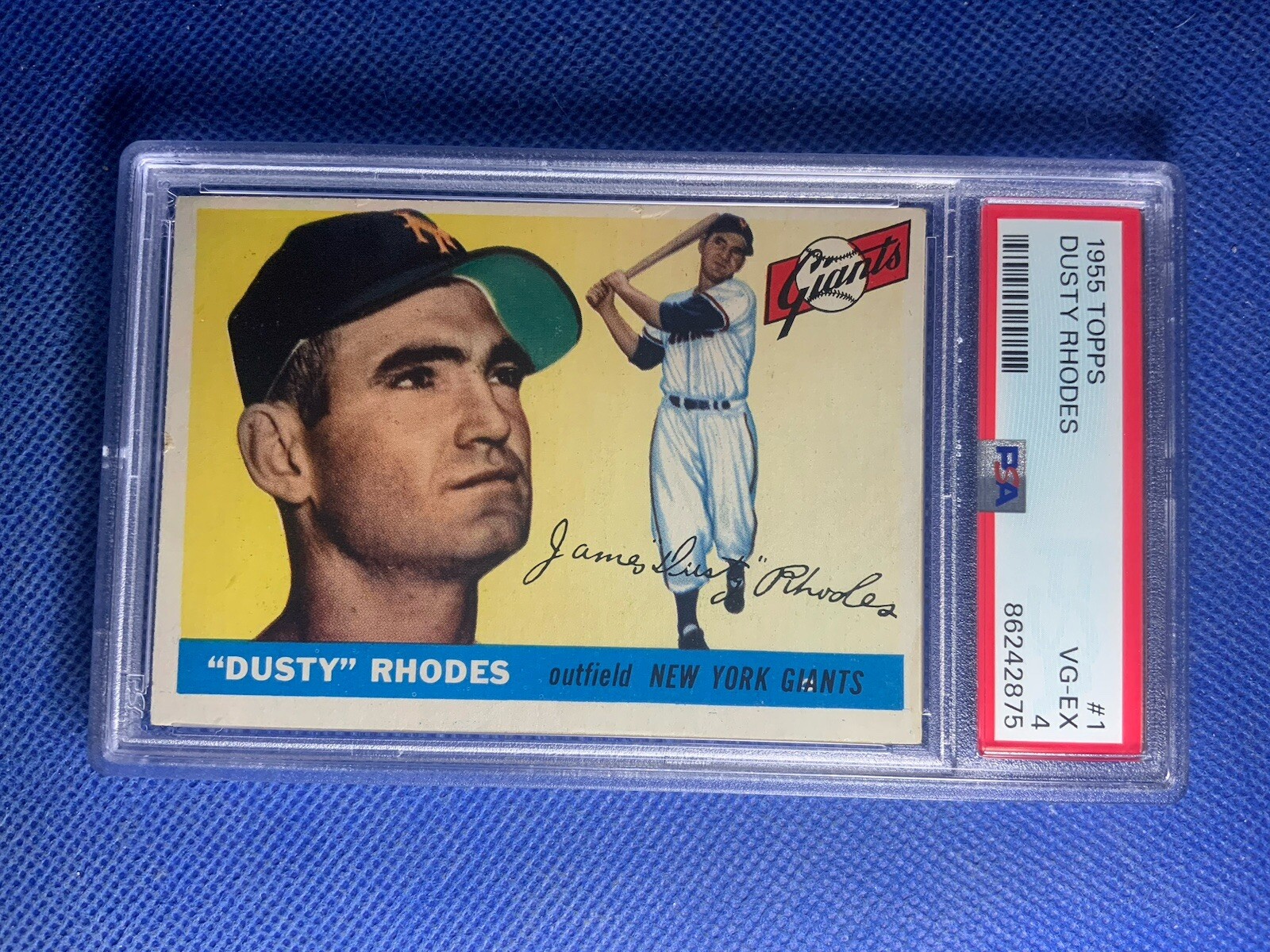 1955 Topps JAMES DUSTY RHODES #1 New York Giants PSA 4 VG-EX SP | eBay