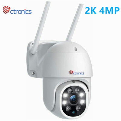 Ctronics 2K 4MP Security Camera Outdoor, 2560×1440P PTZ WiFi Camera ...