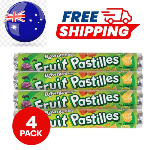 4 x Rowntrees Fruit Pastilles Roll 50g Sugar Coated Gums | BRAND NEW AU ...