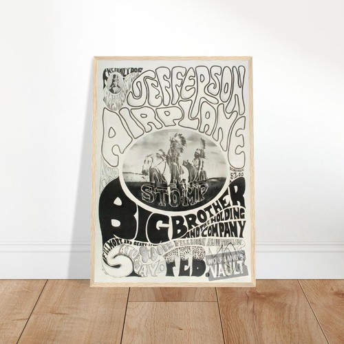 Jefferson Airplane Vintage Concert Framed Poster - 60s Psychedelic Rock ...