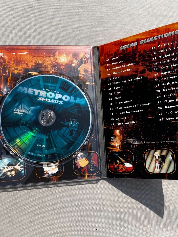Osamu Tezuka Metropolis Anime (DVD, 2002, 2-Disc Set, DVD plus Pocket ...