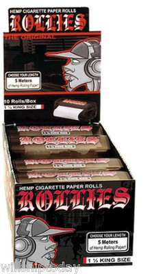 10 packs Rollies King Size 1 1/2 hemp cigarette rolling papers on a ...
