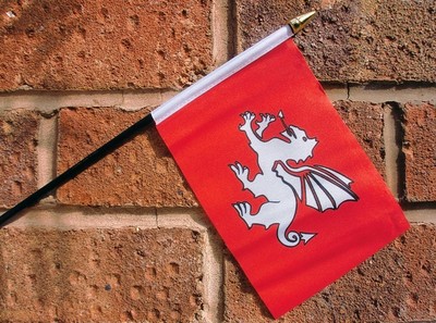 WHITE DRAGON flag PACK OF TEN SMALL HAND WAVING FLAGS ENGLISH ENGLAND ...