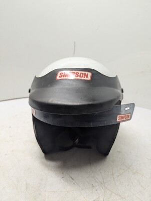 Vintage Simpson Open Face Racing Helmet Motorcycle White | Snell ...