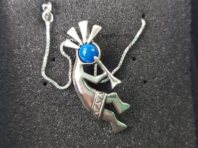 .925 Sterling Silver aztec pendant on sterling necklace dancer musician ...
