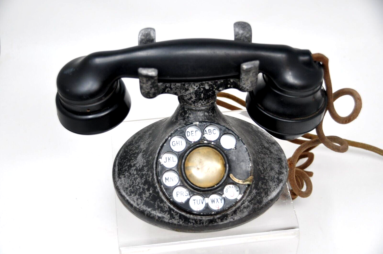 Antique Vintage WESTERN ELECTRIC 202 D1 Desk Telephone Rotary Dial & E1 ...