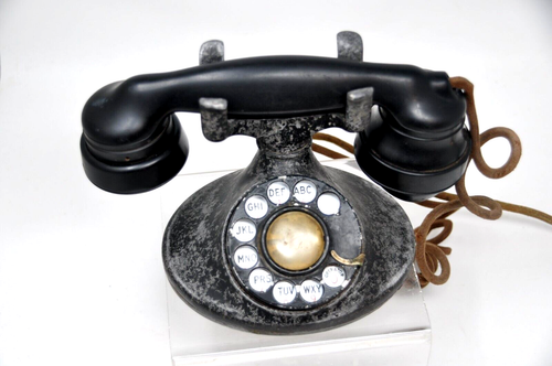 Antique Vintage WESTERN ELECTRIC 202 D1 Desk Telephone Rotary Dial & E1 ...