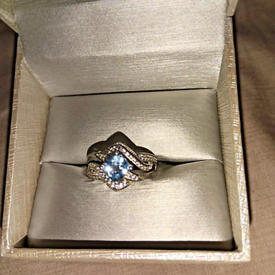 Zales Sterling Silver Blue Topaz Ring New in Box | eBay