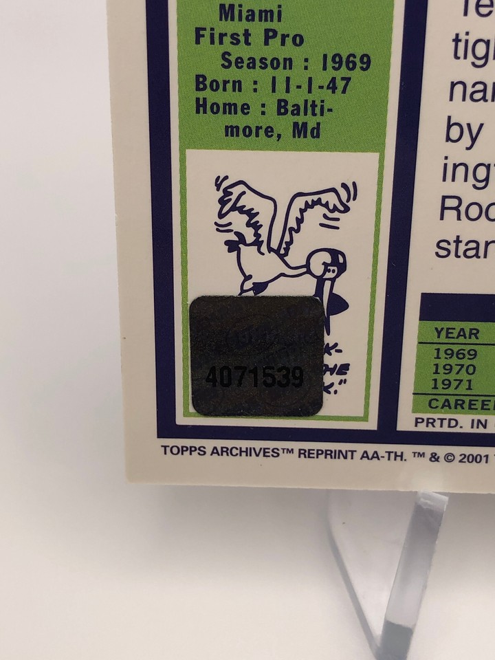 2001 Topps Archives Ted Hendricks Autograph #93 Certified Colts HOF LB ...