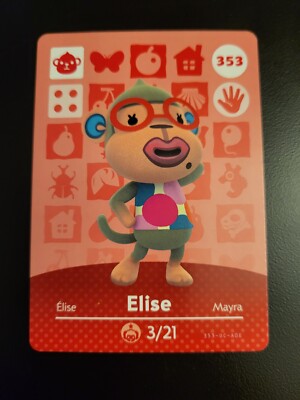 Elise - 353 - Series 4 - Authentic Animal Crossing Amiibo Card | eBay