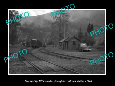 OLD LARGE HISTORIC PHOTO OF SLOCAN CITY BC CANADA THE RAILWAY STATION ...