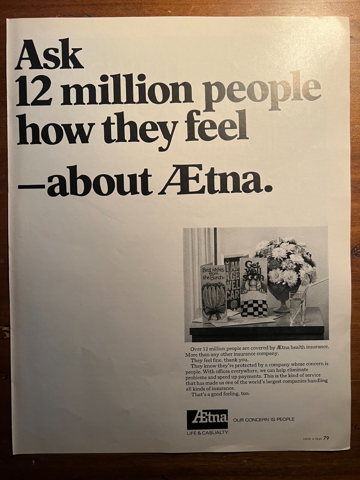 1969 Aetna Health Insurance Print Ad Ask 12m People How They Feel They ...