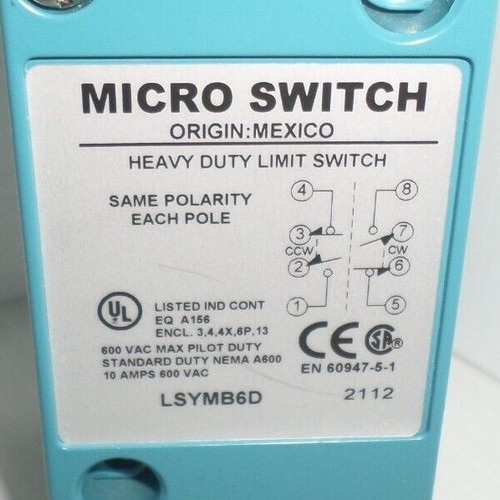 ⭐NEW IN BOX⭐ HONEYWELL LSYMB6D MICRO SWITCH HEAVY DUTY LIMIT SWITCH | eBay