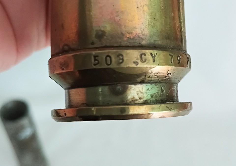 2 x 4.5 inch brass shell cases empty shells see photos for marks | eBay UK