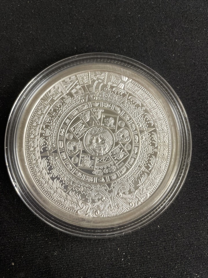 5 Oz .999 Silver Aztec Mayan Calendar Collectible Coin Medal Bullion ...