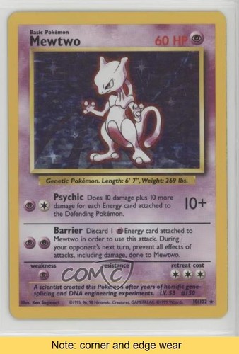 Mewtwo Holo Pokemon Base Set #10 1999 READ 05td | eBay