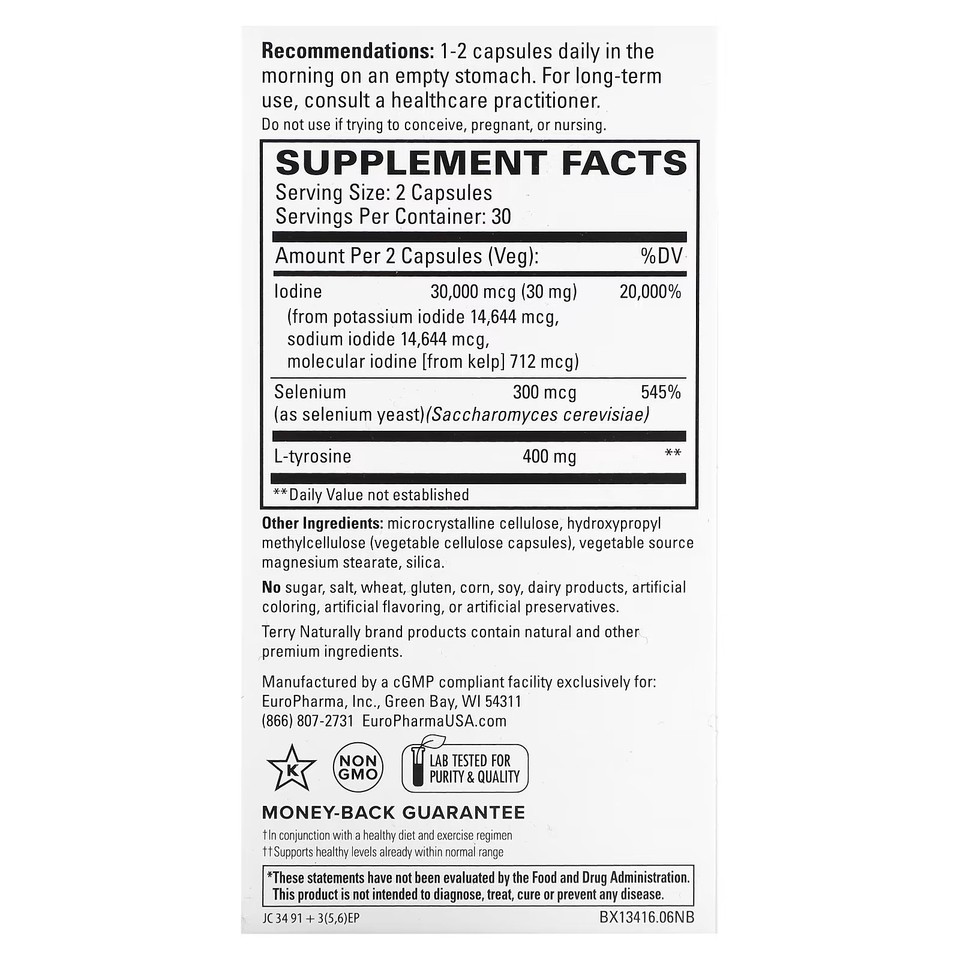 2 X Terry Naturally, Thyroid Care Plus, 60 Capsules | eBay