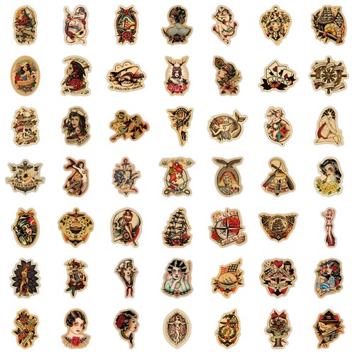 100pc Retro Girl Stickers Bomb for Skateboard Laptop Luggage Graffiti ...