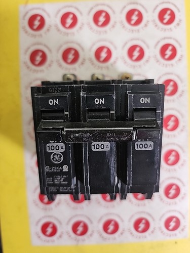 GE THQB32100, (1) 100 Amp, 240 Volt, 3 Pole, Bolt On, Circuit Breaker ...