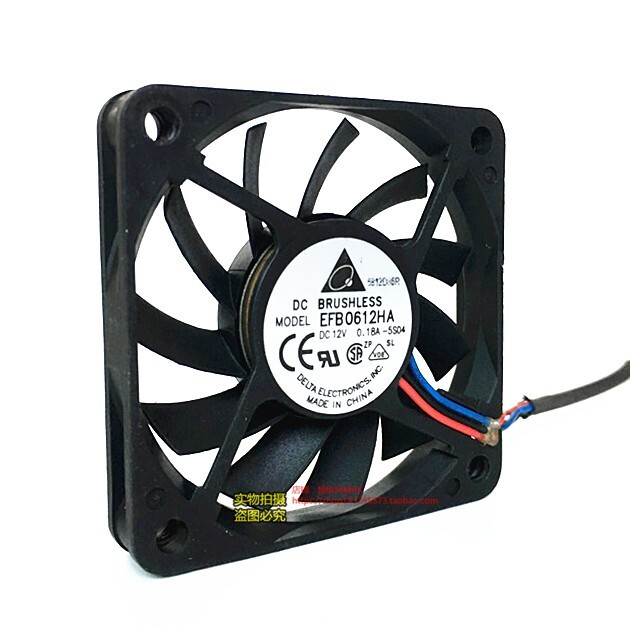 Delta EFB0612HA 6010 DC12V 0.18A 6CM 3-Wire Slim Case Cooling Fan | eBay