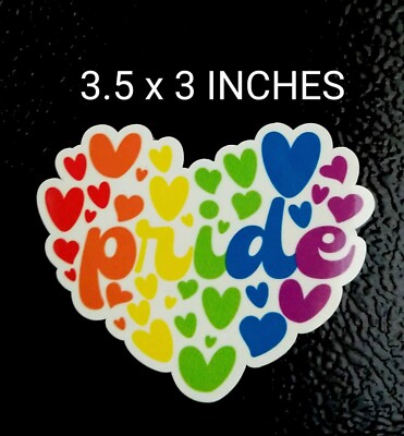 3.5" Pride Rainbow Heart Decal Vinyl Sticker Gay Rights Trans Support ...