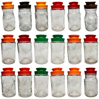 Vintage Glass Tang Jars With Plastic Lid - EUC - Choice - Anchor ...