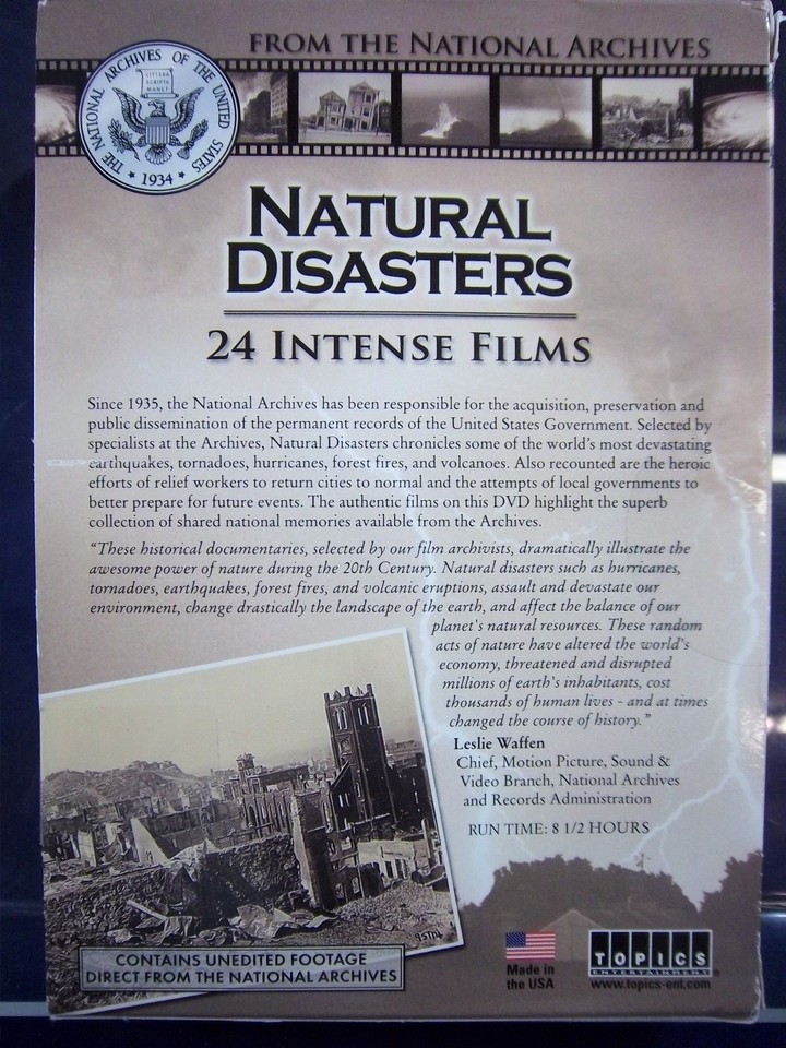 Natural Disasters, 24 Intense Films/DVD; From the National Archives; LN ...