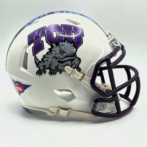 TCU Horned Frogs CUSTOM Matte White Frog Skin Stripe Mini Football ...
