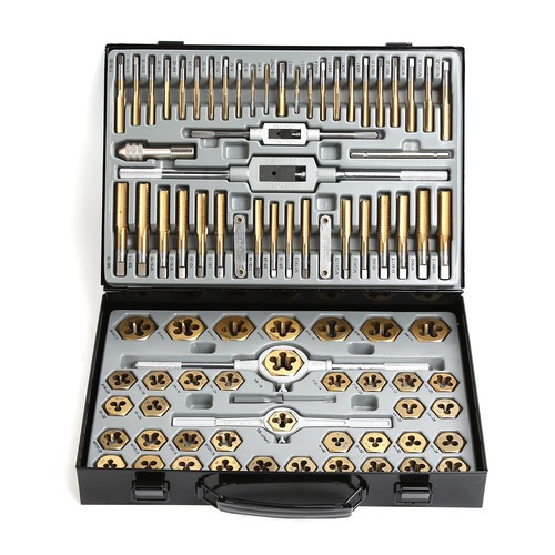86PC Tap And Die Set SAE METRIC Tools, Metal Case Tapping Thread ...