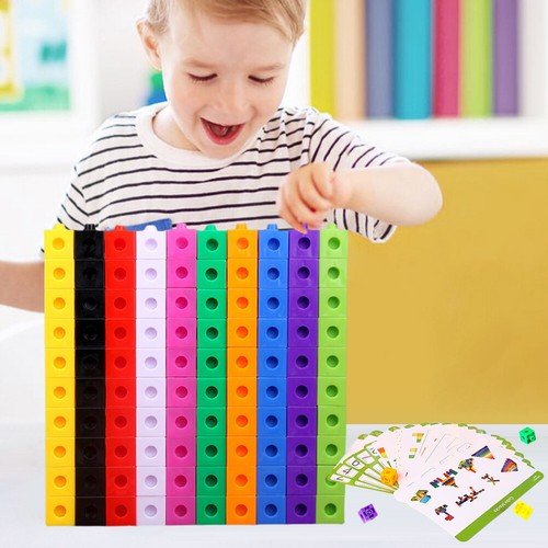 100 Piece Math Counters Toys Early Educational Toy Number Blocks for ...