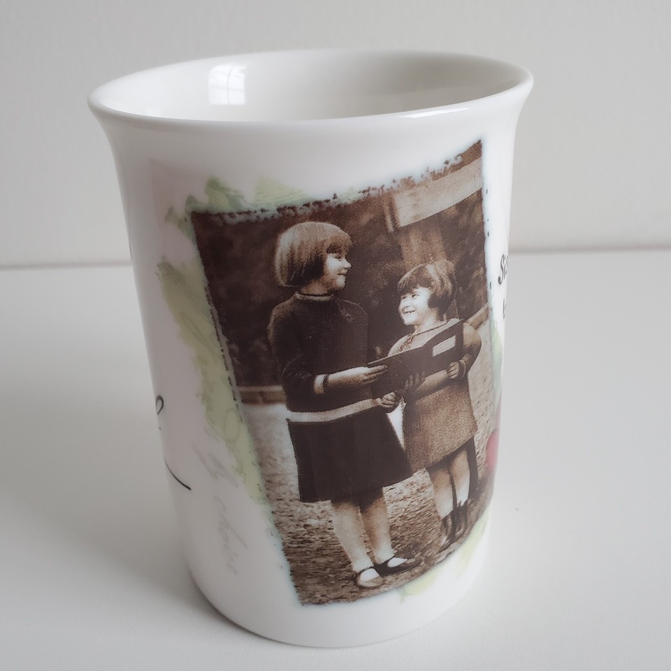 SISTER Coffee Mug History and Heraldry Bone China Red Flowers Leaves ...