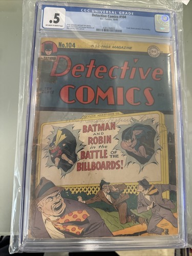 DETECTIVE COMICS #104 CGC VF+ 8.5; OW-W; billboard battle cover! | eBay