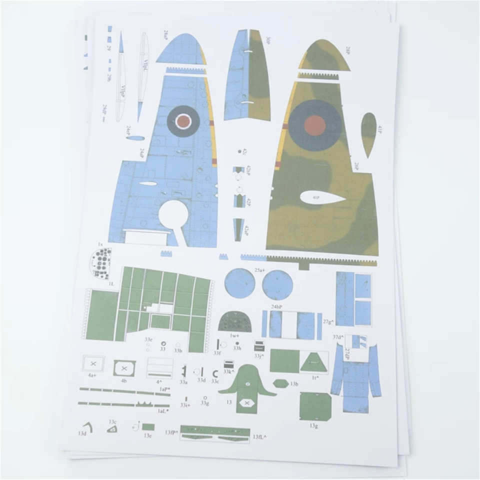 1/33 Supermarine Spitfire Fighter Paper Model Military Aircraft ...