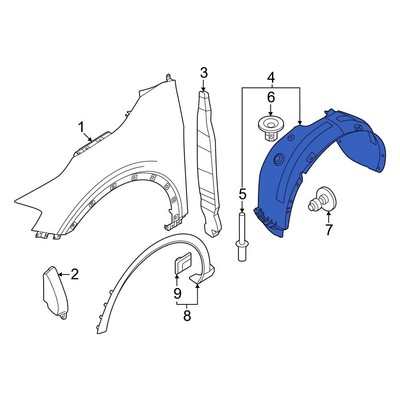 For Kia Sportage 2023-2025 Kia 86812P1000 Front Right Fender Splash ...