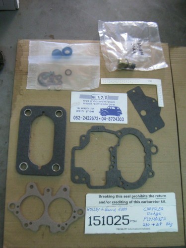 HOLLEY 2 BARREL 6280 CARBURETOR KIT 151025 CHRYSLER DODGE PLYMOUTH 230 ...