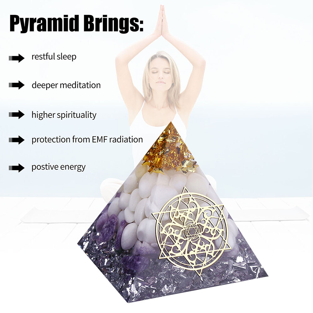 Flower of Pyramid Healing Energy Meditation Crystals Home Office Decor ...