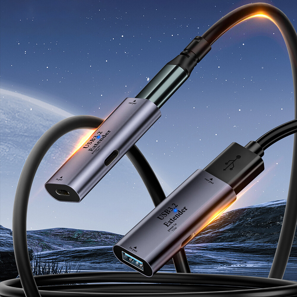 USB A to Type C USB3.2 Signal Amplifier Extender 5Gbps with PD15W Power ...