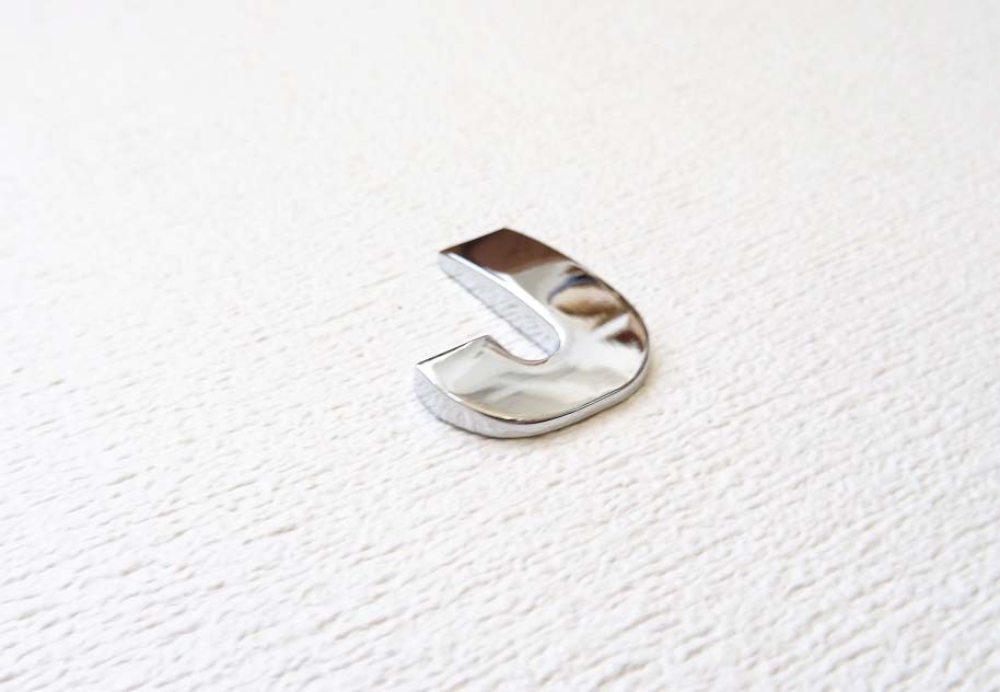 LETTER J FULL METAL SILVER 3D SELF-ADHESIVE CAR BADGE HOME EMBLEM ...