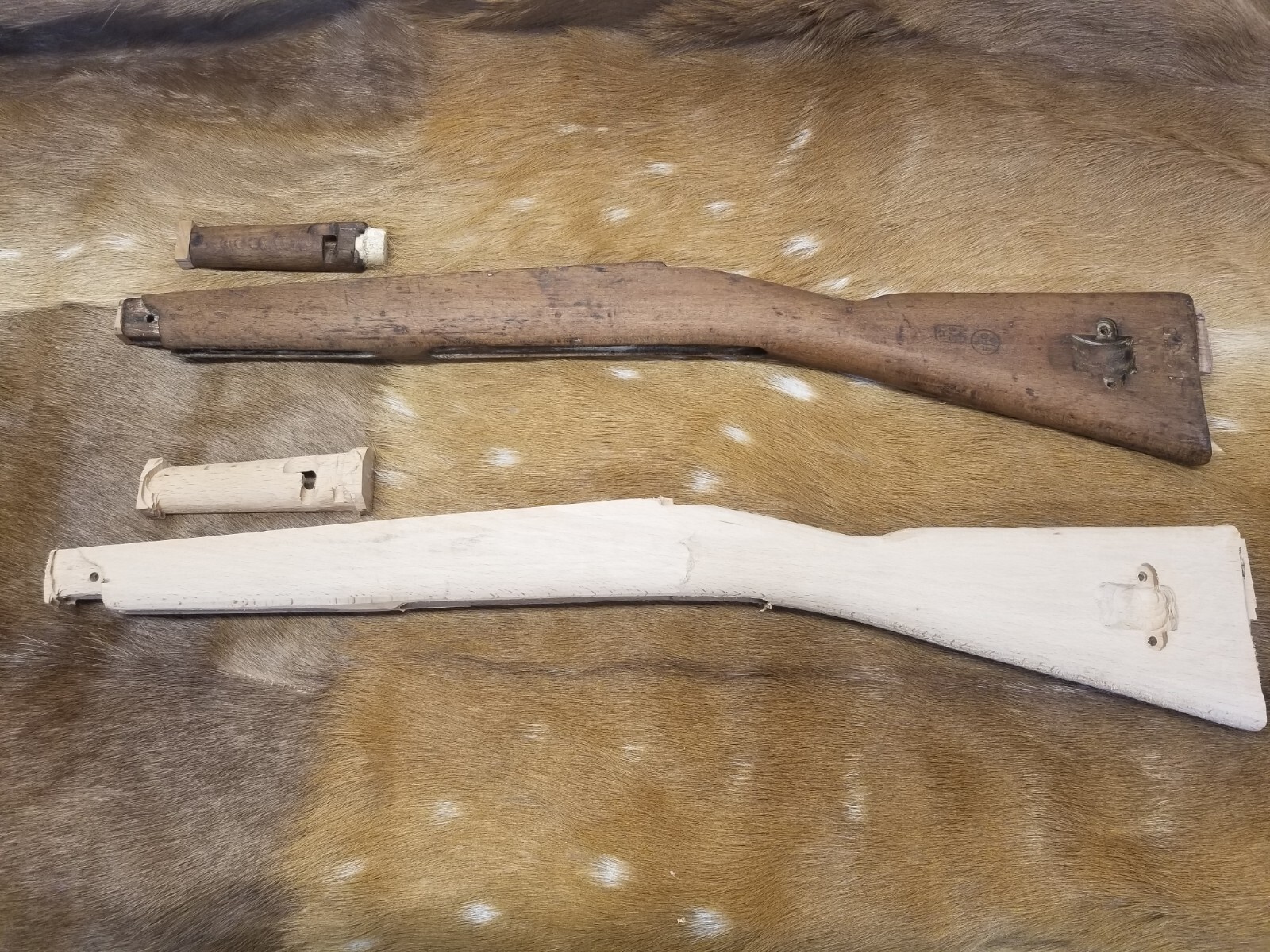 1891 Carcano Calvary carbine rifle stock and handguard, beech ( wood ...