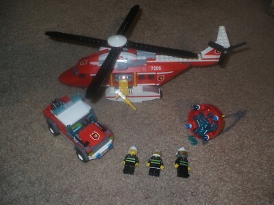 Lego 7206 City Fire Helicopter with Minifigures, No Box or Instructions ...