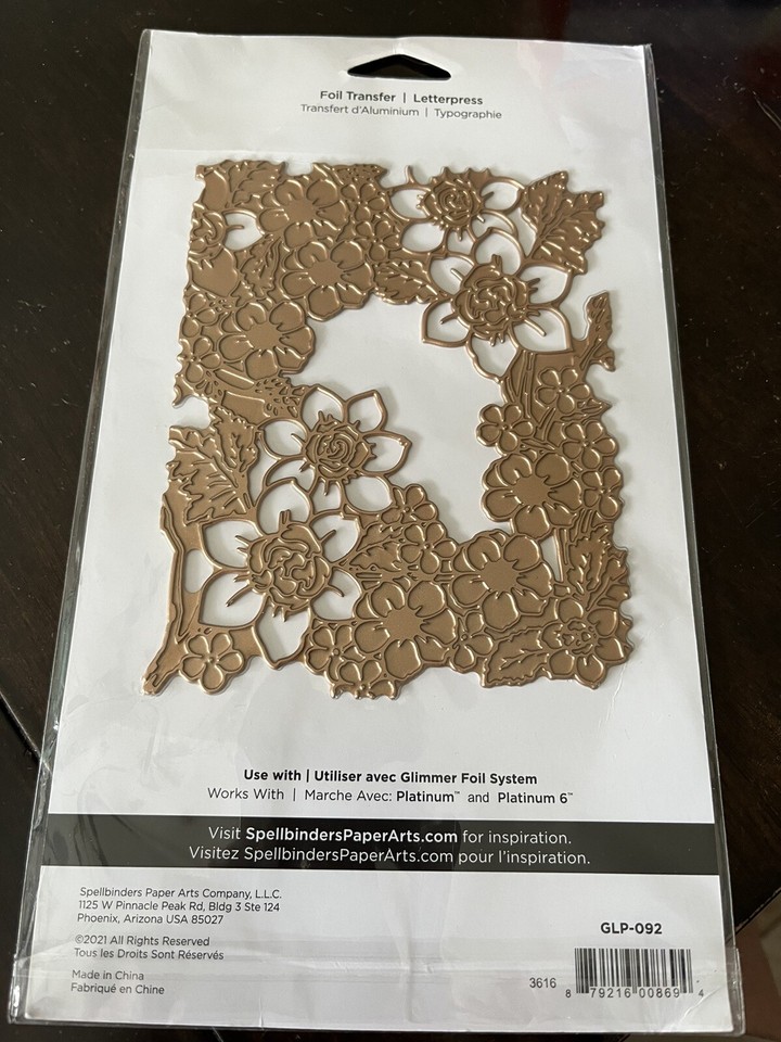 Spellbinders GLP-092 Flower Pattern Glimmer Hot Foil Plate, Metal | eBay