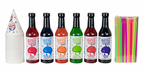 12.7oz Snow Cone Syrups (6 Pack W/Cups/Straws) 696603289081| eBay