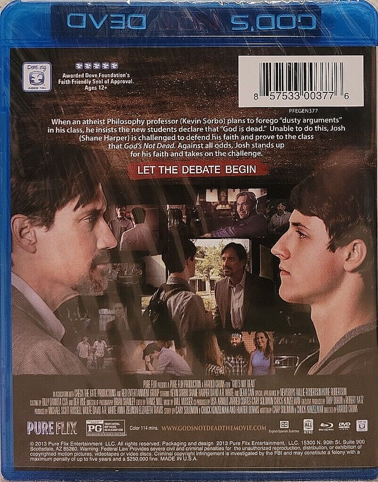 God's Not Dead (Blu-ray + DVD, 2014) Kevin Sorbo, Shane Harper - New ...