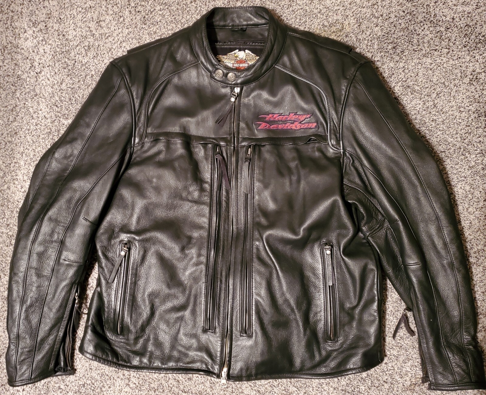 Harley Davidson Padded Leather Jacket Large Removable… - Gem