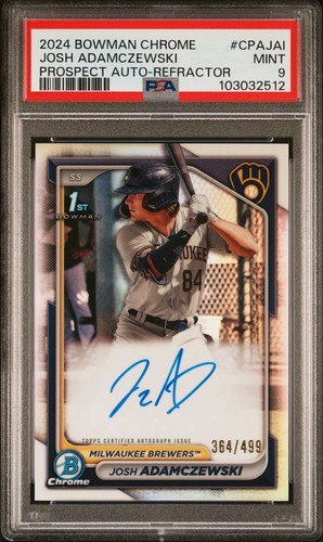 2024 Bowman Chrome Josh Adamczewski Auto Refractor PSA 9 - 364/499 | eBay