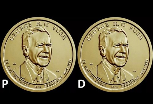 2020 P&D George HW Bush Presidential Dollar 2 Coin set FREE SHIPPING ...