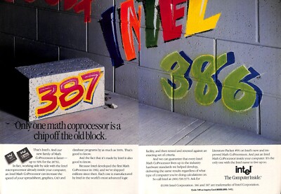 1991 Intel Math CoProcessors Vintage PRINT AD Retro Computers PC Tech ...