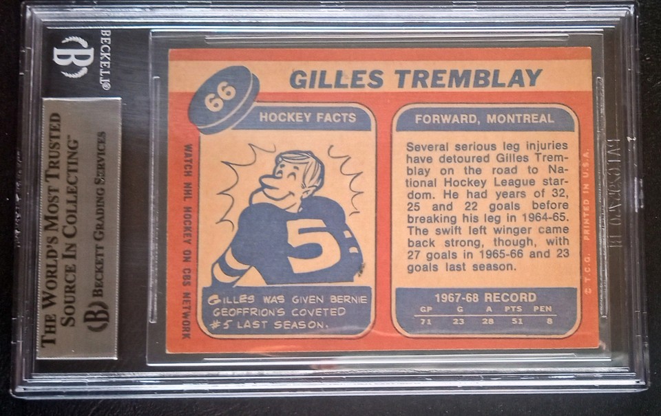 GILLES TREMBLAY AUTOGRAPHED 1968-69 TOPPS MONTREAL CANADIENS CARD | eBay