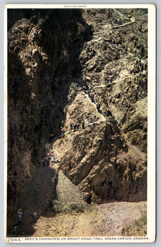 DEVIL'S CORKSCREW ON BRIGHT ANGEL TRAIL, GRAND CANYON, ARIZONA Vintage ...